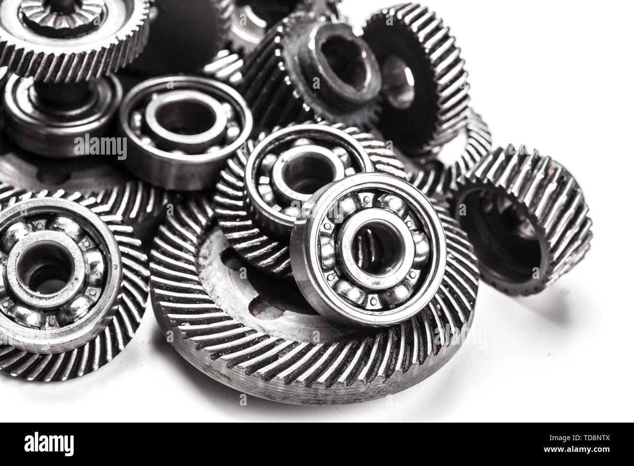 Gear metal wheels, isolated on white background Stock Photo - Alamy