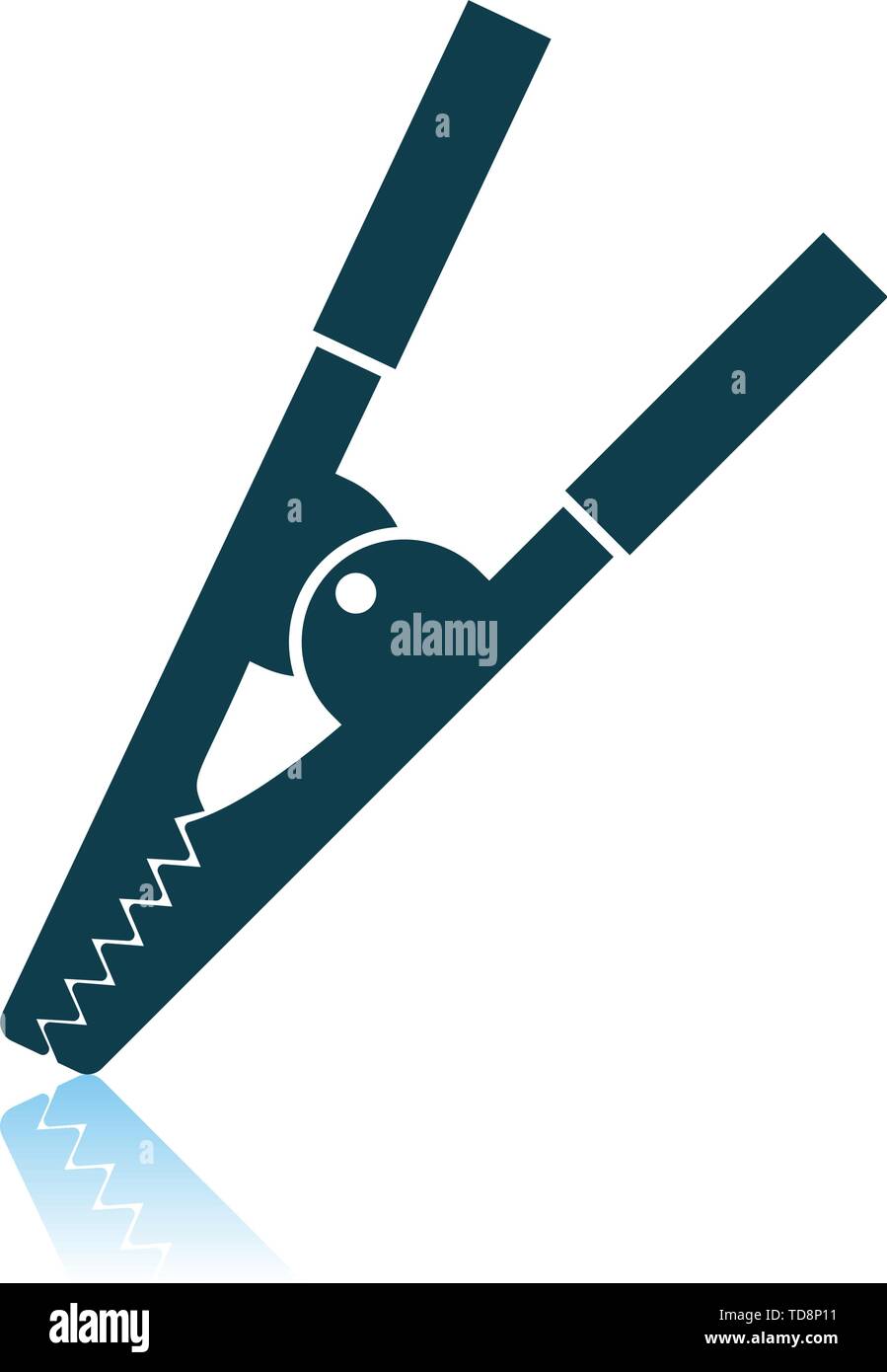 Crocodile Clip Icon. Shadow Reflection Design. Vector Illustration ...