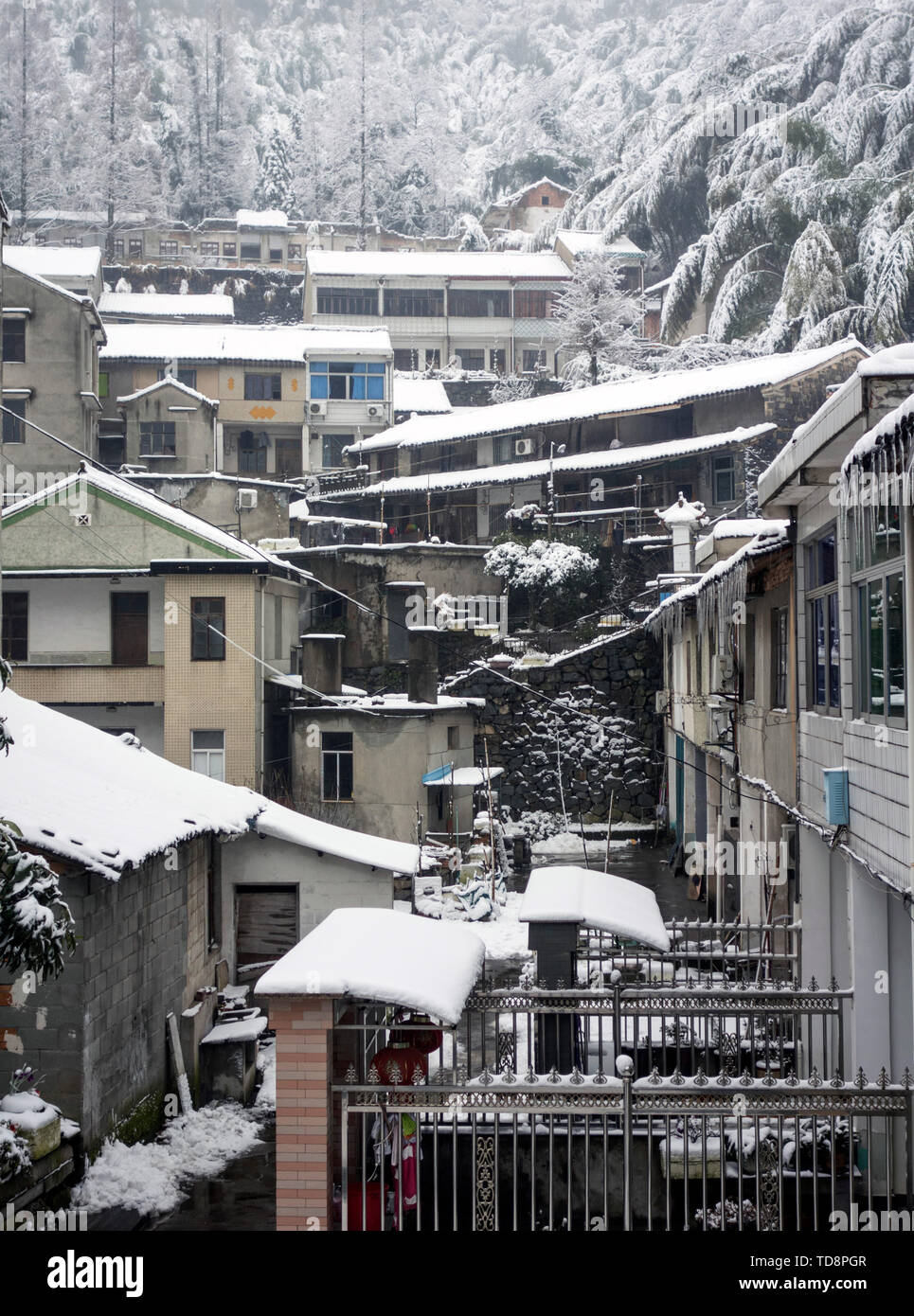 Snow scenery of Siming Mountain Stock Photo - Alamy