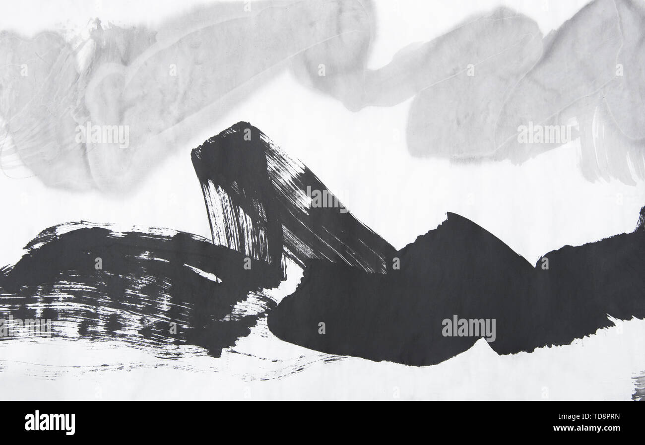 Abstract landscape ink background Stock Photo - Alamy