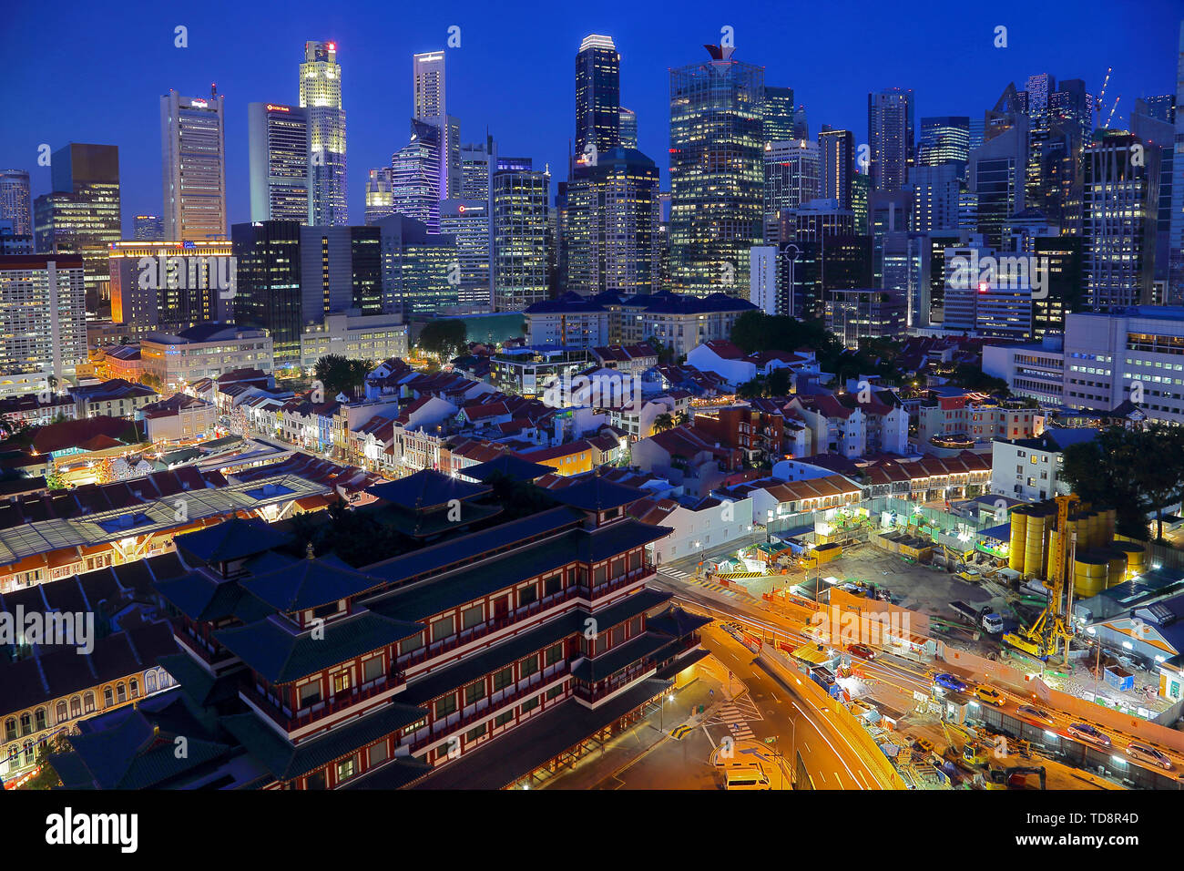 Scenic night view of Singapore city Stock Photo - Alamy