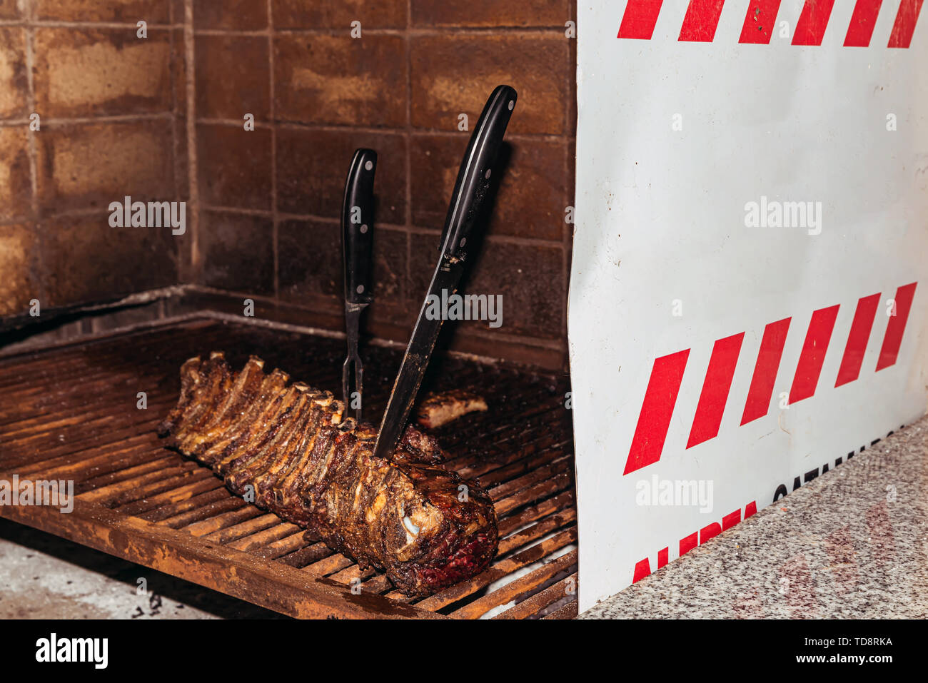 "Parrillada" Argentine barbecue make on live coal (no flame), beef ...