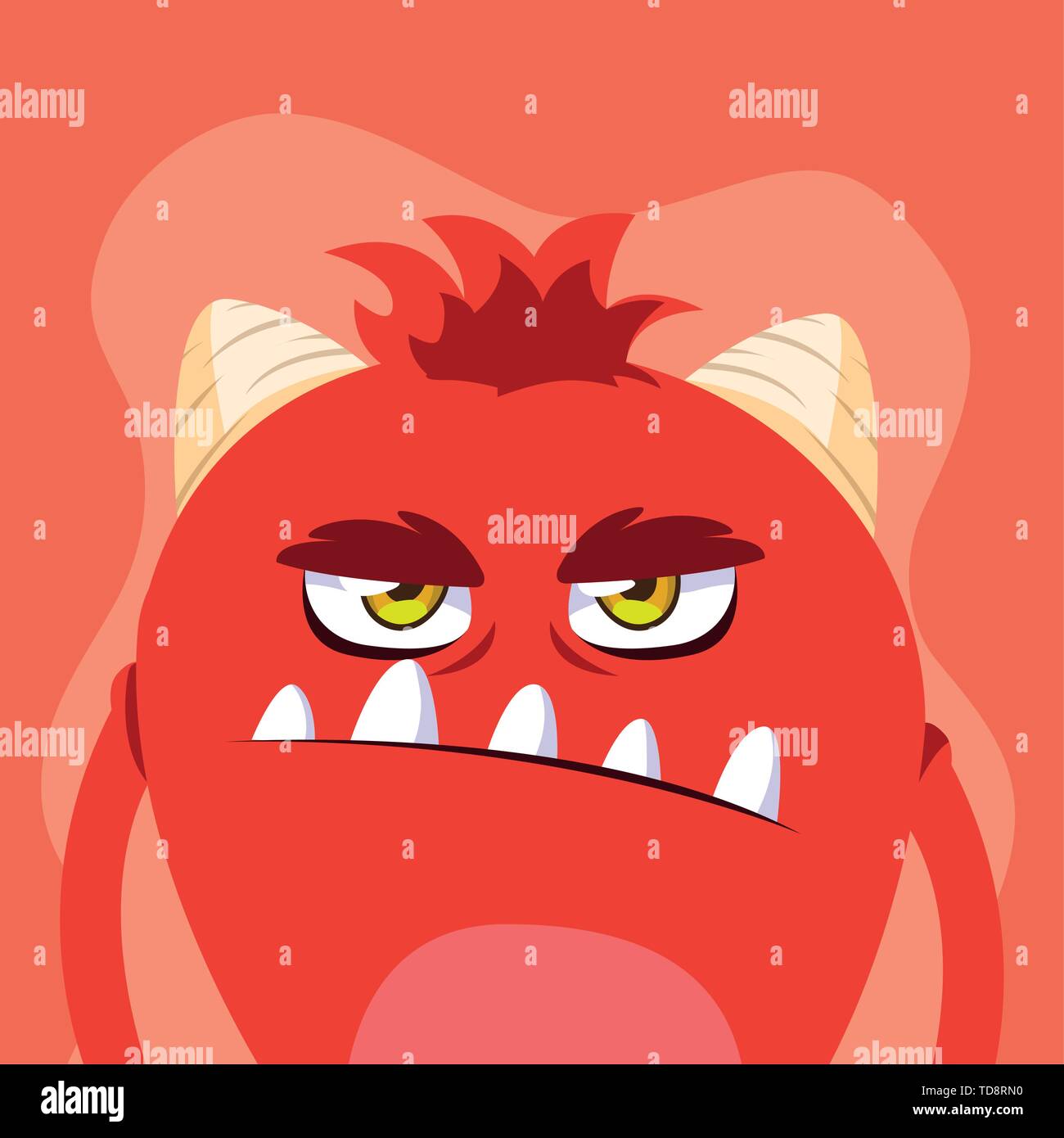 Monster cartoon design, Creature face emoticon caricature halloween ...