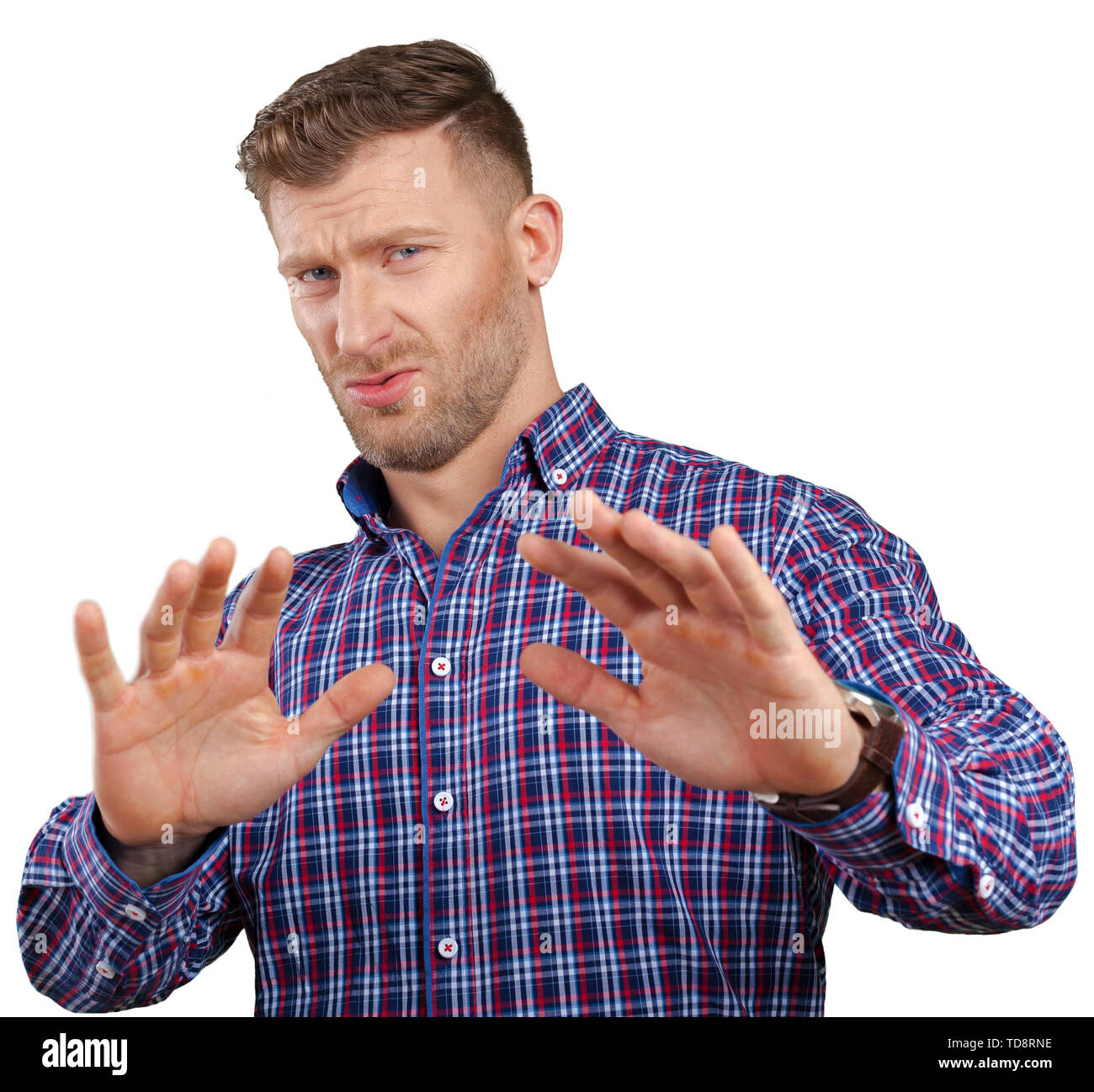 Closeup portrait young funny looking man Stock Photo - Alamy