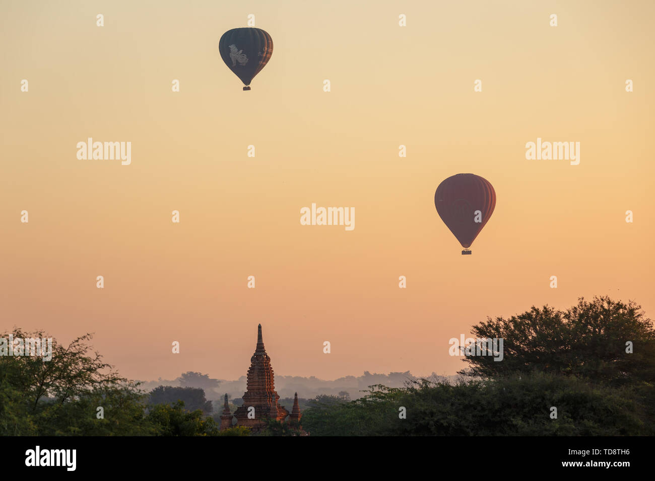 Sunrise in Pagan, Myanmar Stock Photo - Alamy