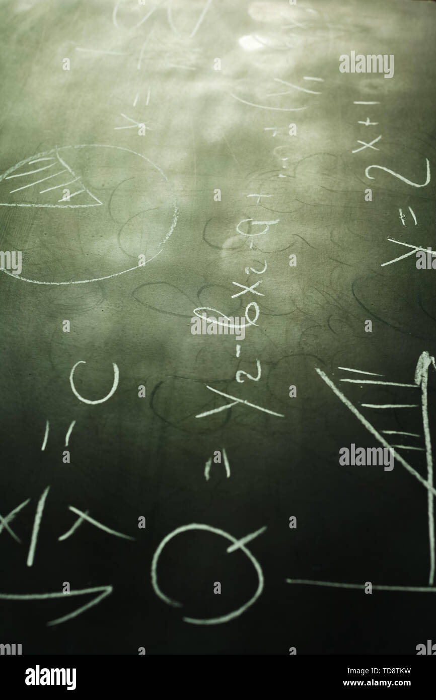 close up of math formulas on a blackboard Stock Photo - Alamy