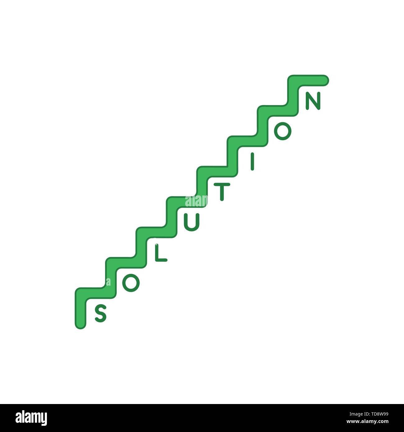 Vector icon concept of stairs with solution word with one letter per ...