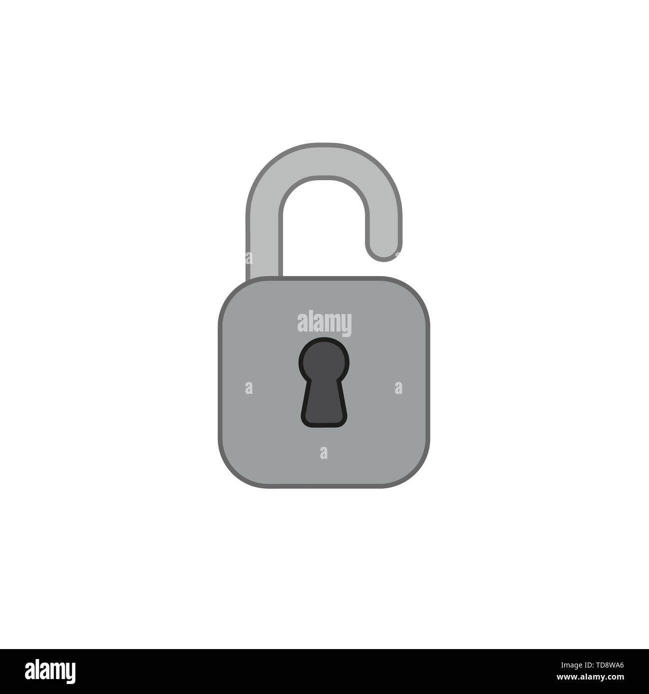 Vector icon of opened, unlocked padlock. Colored outlines Stock Vector ...