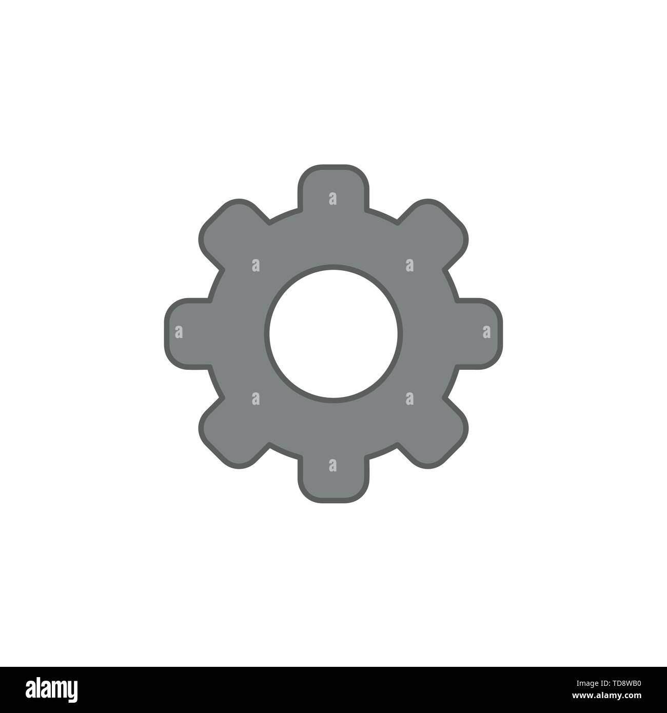 Vector icon of gear. Colored outlines Stock Vector Image & Art - Alamy