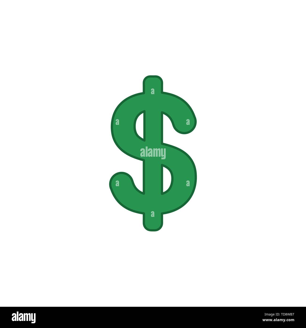 Vector icon of dollar symbol. Colored outlines Stock Vector Image & Art ...
