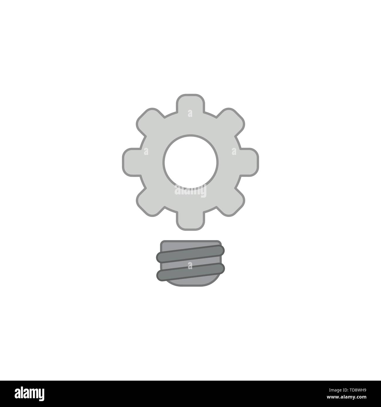 Vector icon concept of gear light bulb. Colored outlines Stock Vector ...