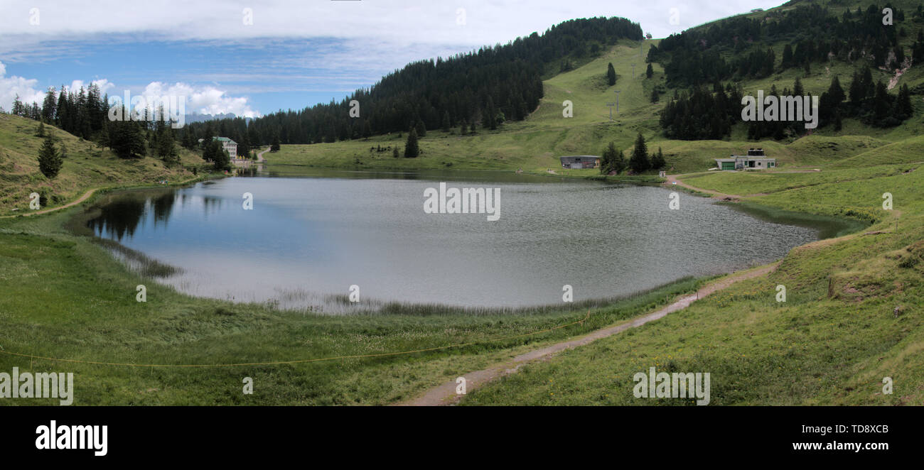 View of Seebenalpsee on Flumserberg, Swiss Alps Stock Photo - Alamy