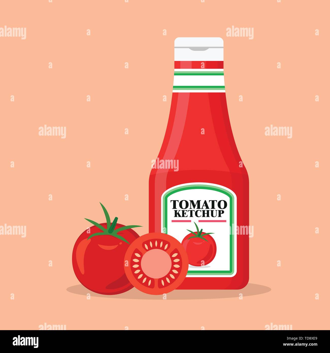 Natural ketchup bottle icon Stock Vector Images - Alamy