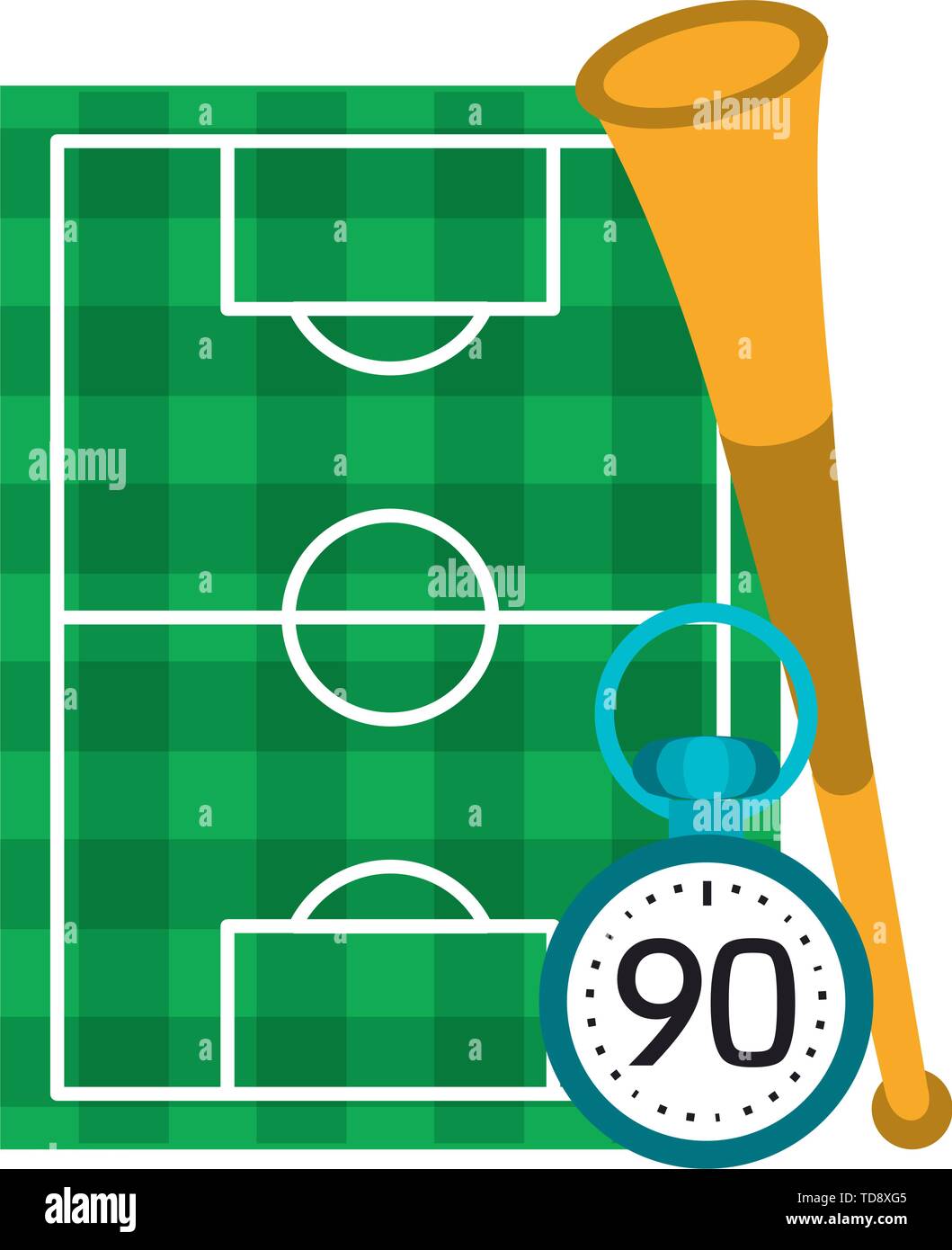 Soccer playfield with horn and timer symbols Stock Vector Image & Art ...