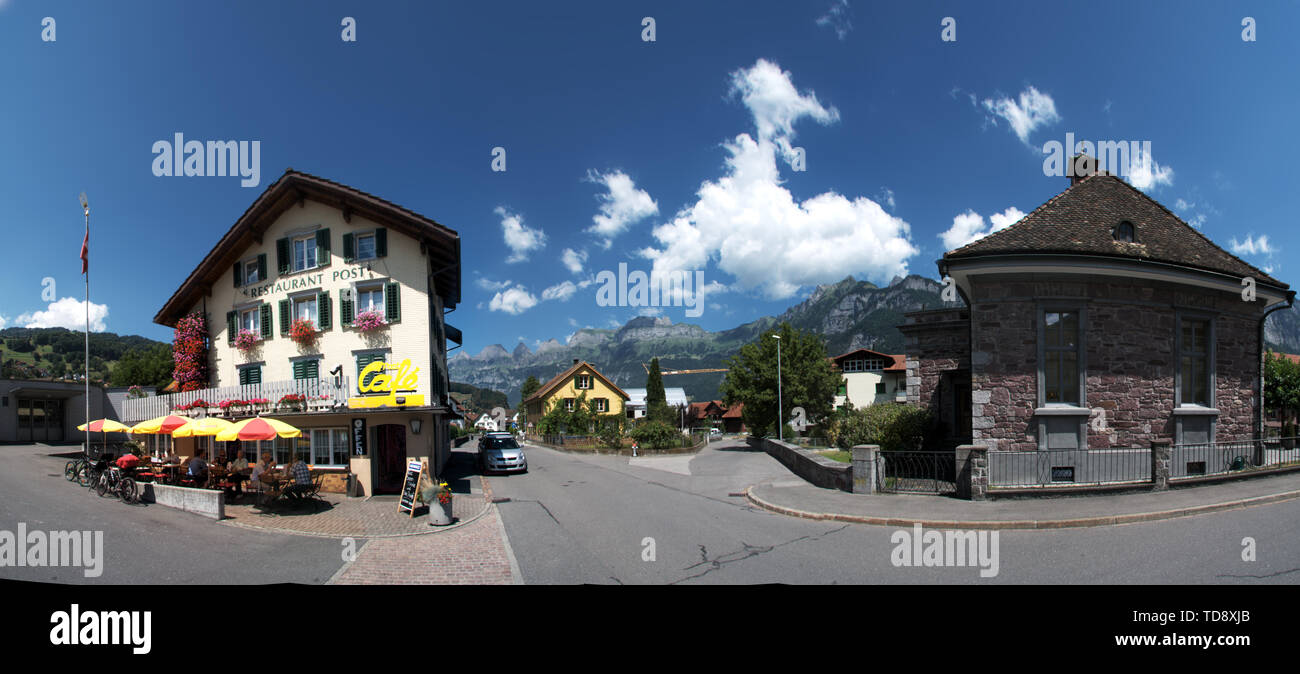 Town centre of Flums Swiss Alps Stock Photo - Alamy