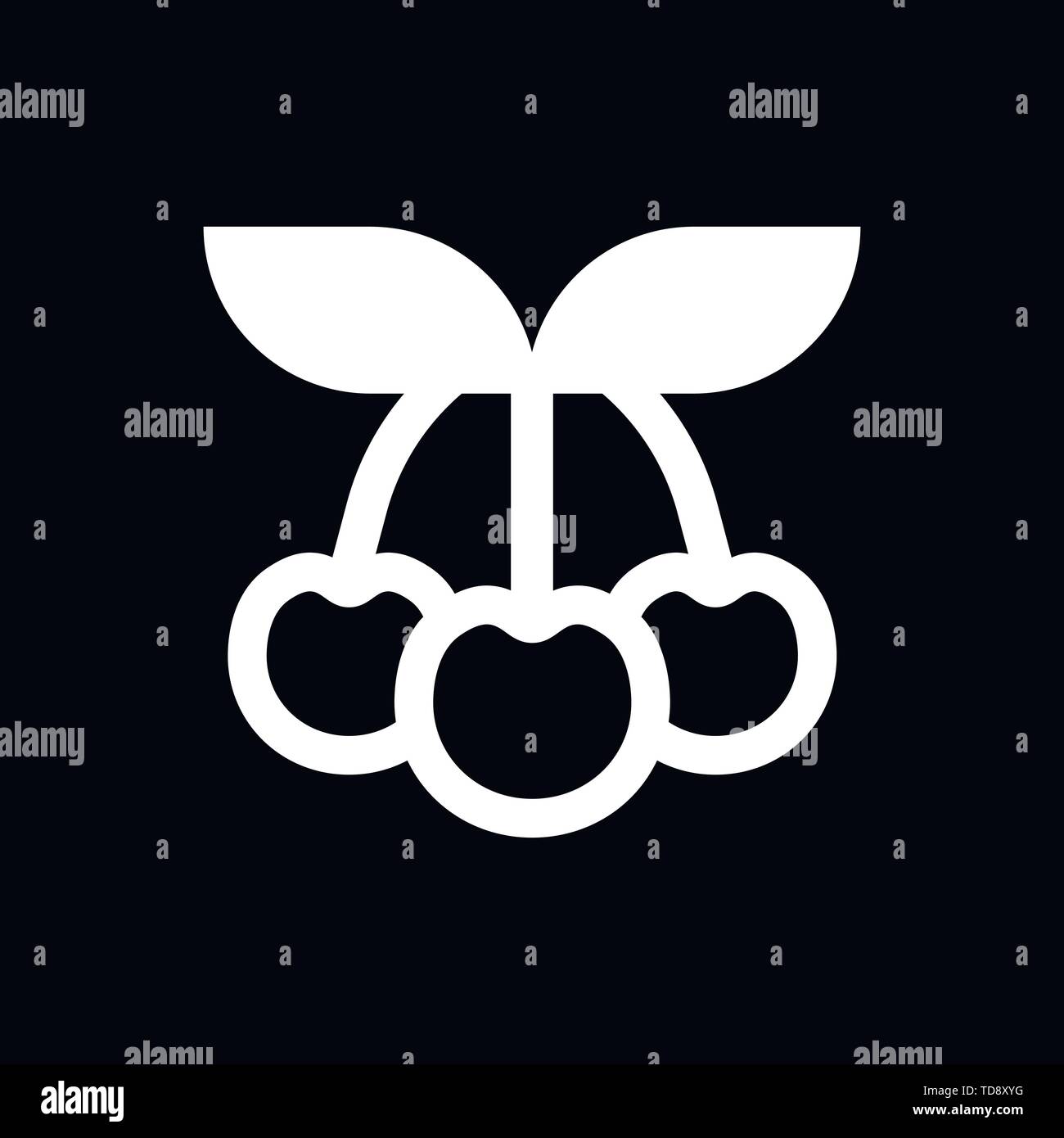 Cherry icon, vector fruit illustration, sweet cherries Stock Vector ...