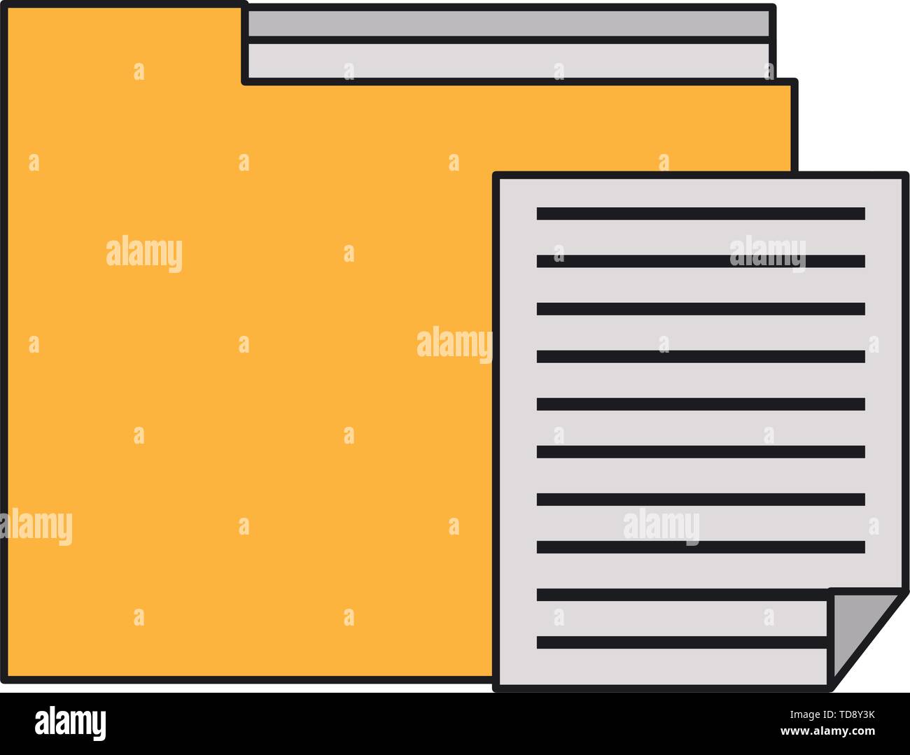 Folder and document paper symbol isolated Stock Vector Image & Art - Alamy