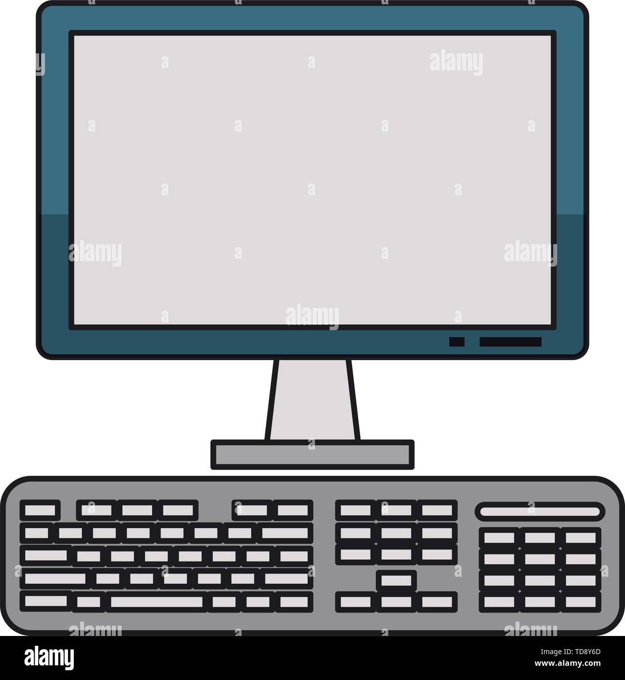 Computer monitor and keyboard technology Stock Vector Image & Art - Alamy