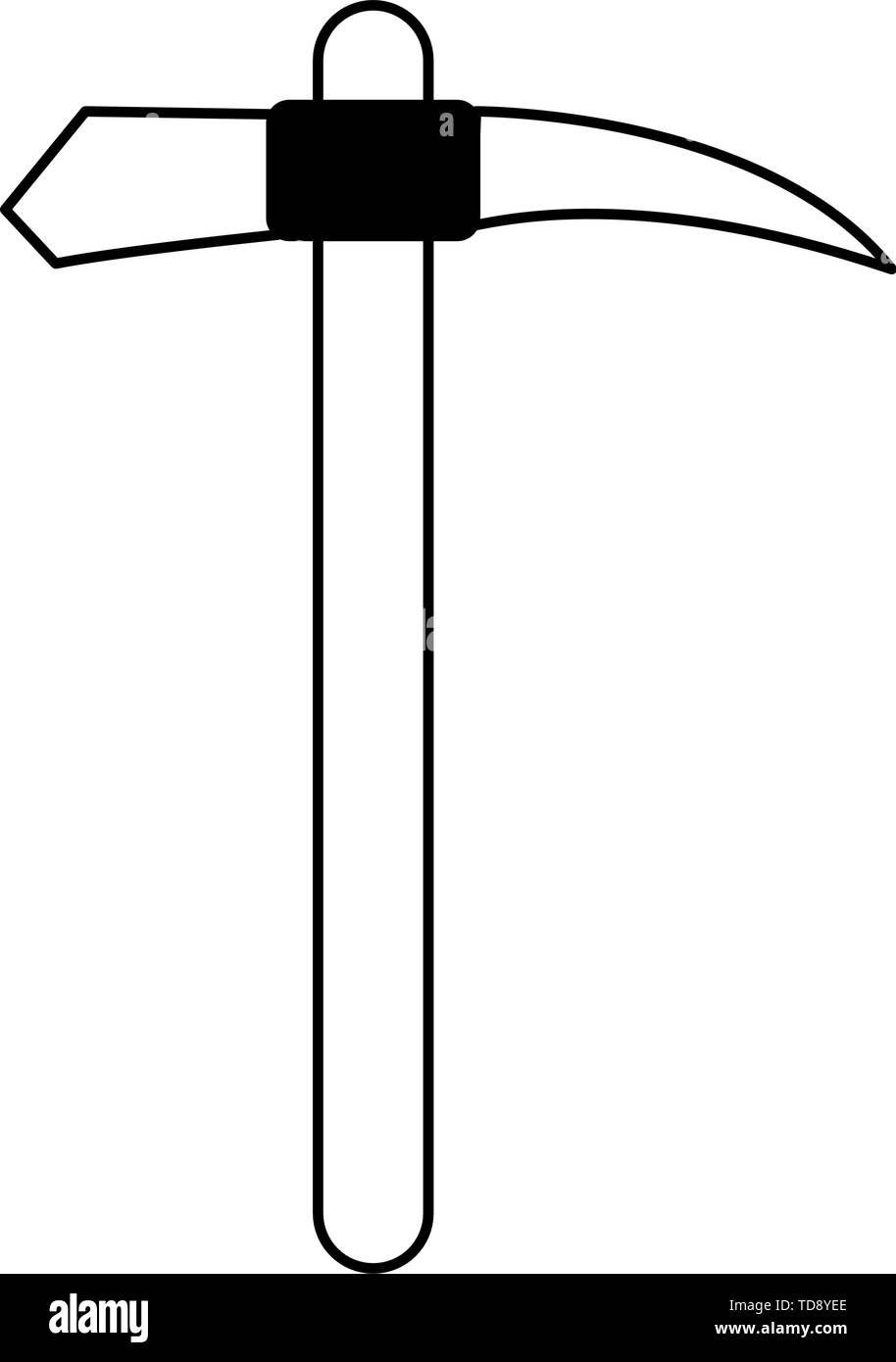 Mining pick equipment tool isolated symbol in black and white Stock ...