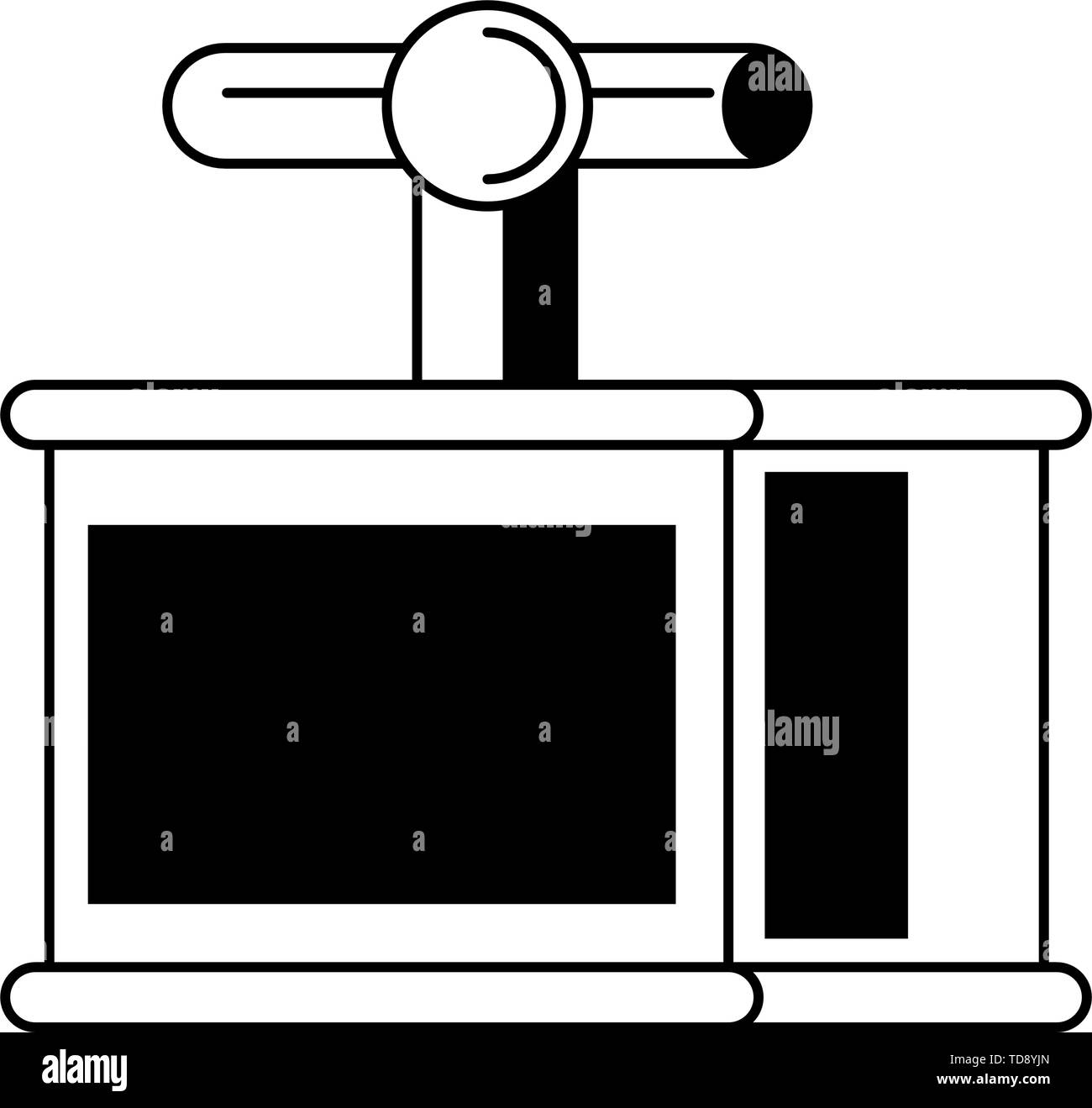 TNT detonator box symbol isolated cartoon in black and white Stock ...