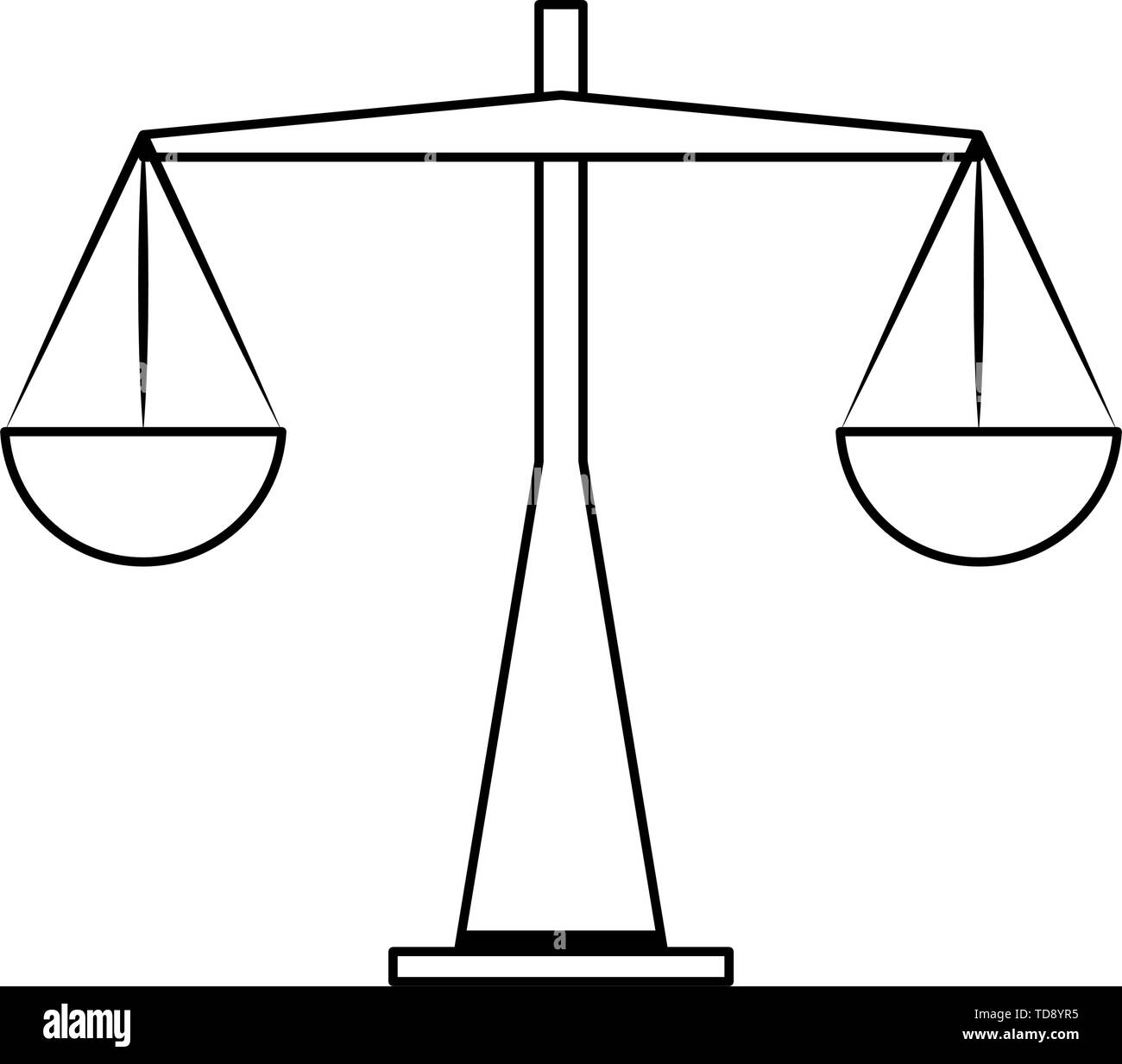 Antique weight balance symbol isolated in black and white Stock Vector ...