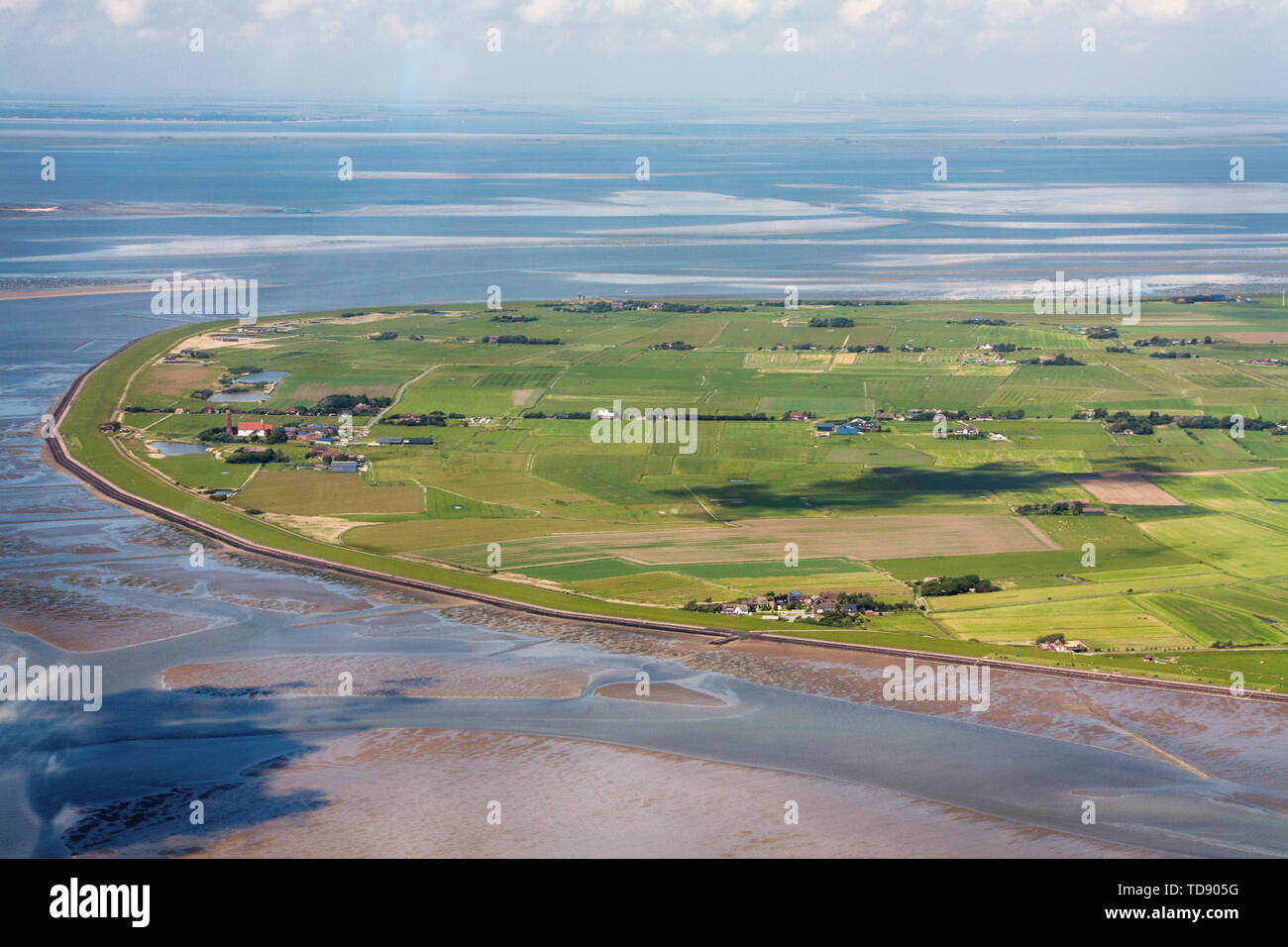 Pellworm Island, Aerial Photo of the Schleswig-Holstein Wadden Sea ...