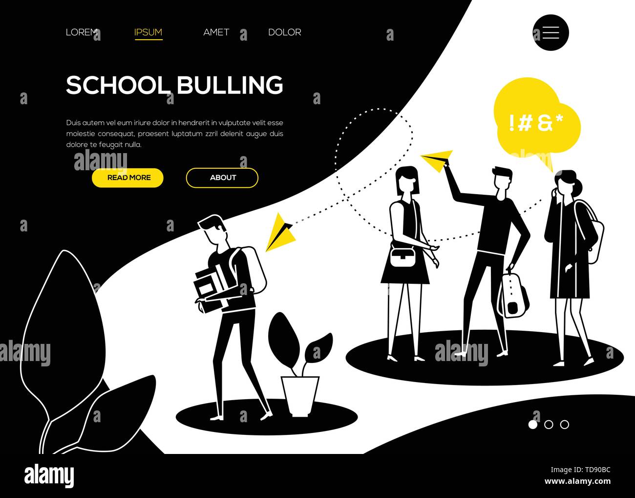 School bullying - flat design style web banner Stock Vector Image & Art ...