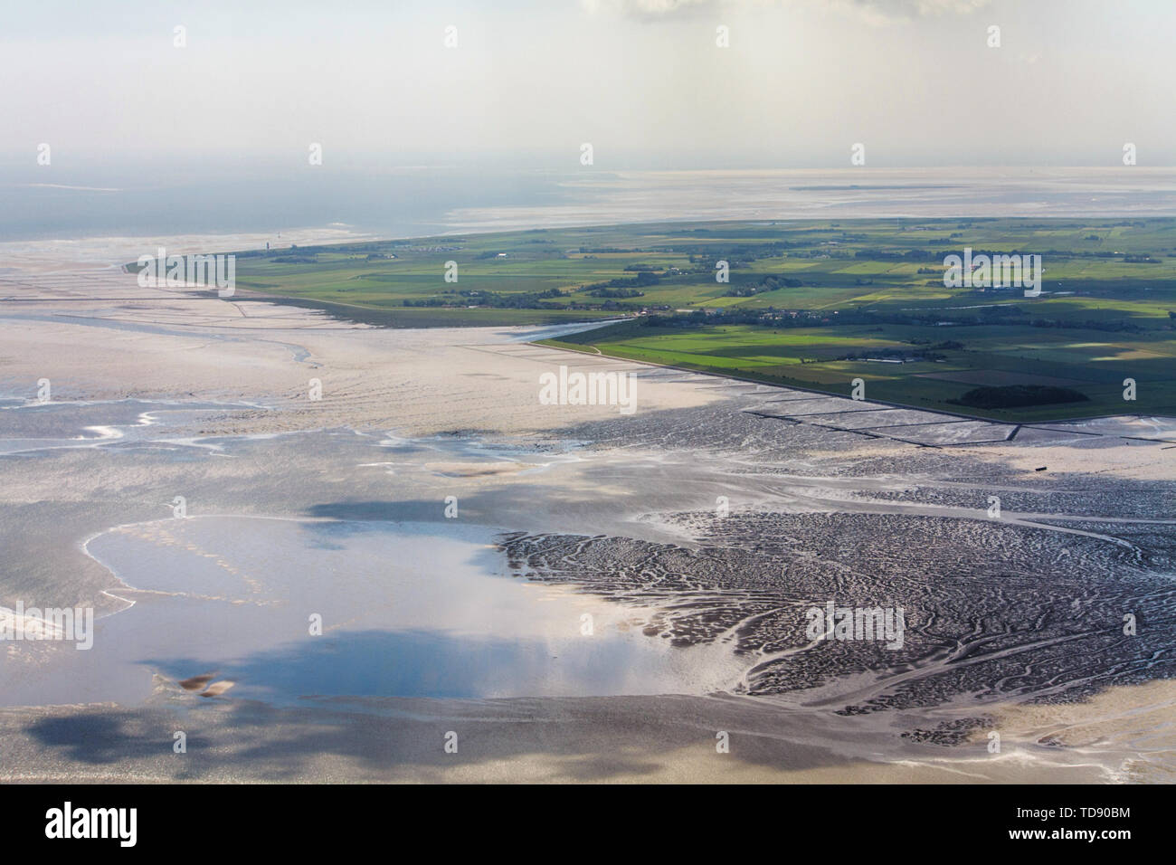 Pellworm Island, Aerial Photo of the Schleswig-Holstein Wadden Sea ...