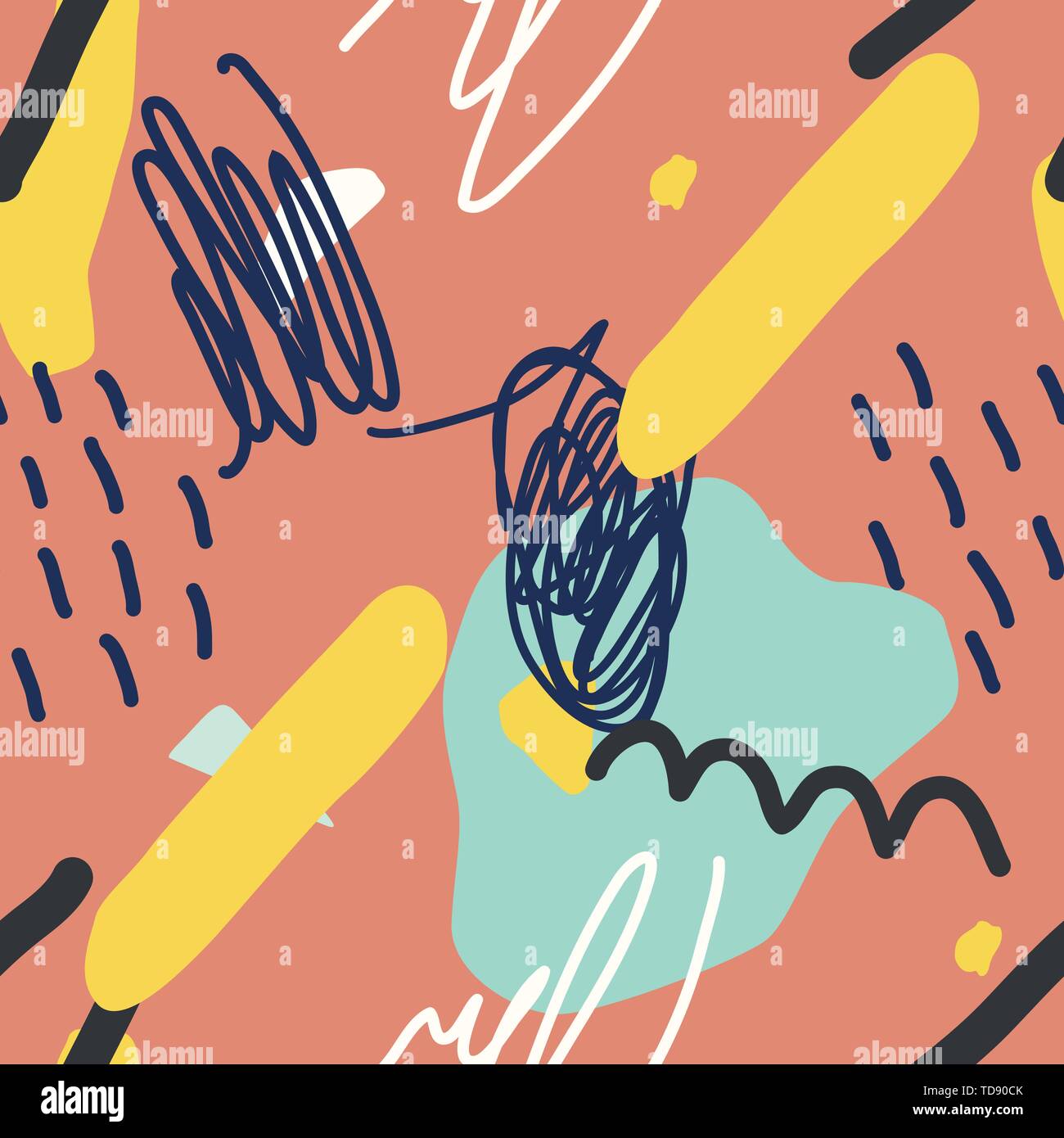 Vector seamless pattern. Abstract background with brush strokes Stock ...