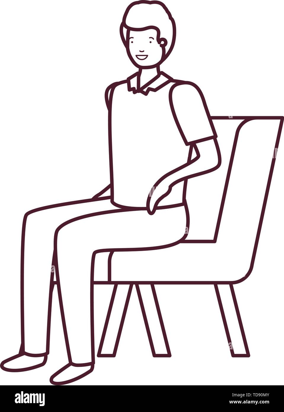 Chair pose white background Stock Vector Images - Alamy