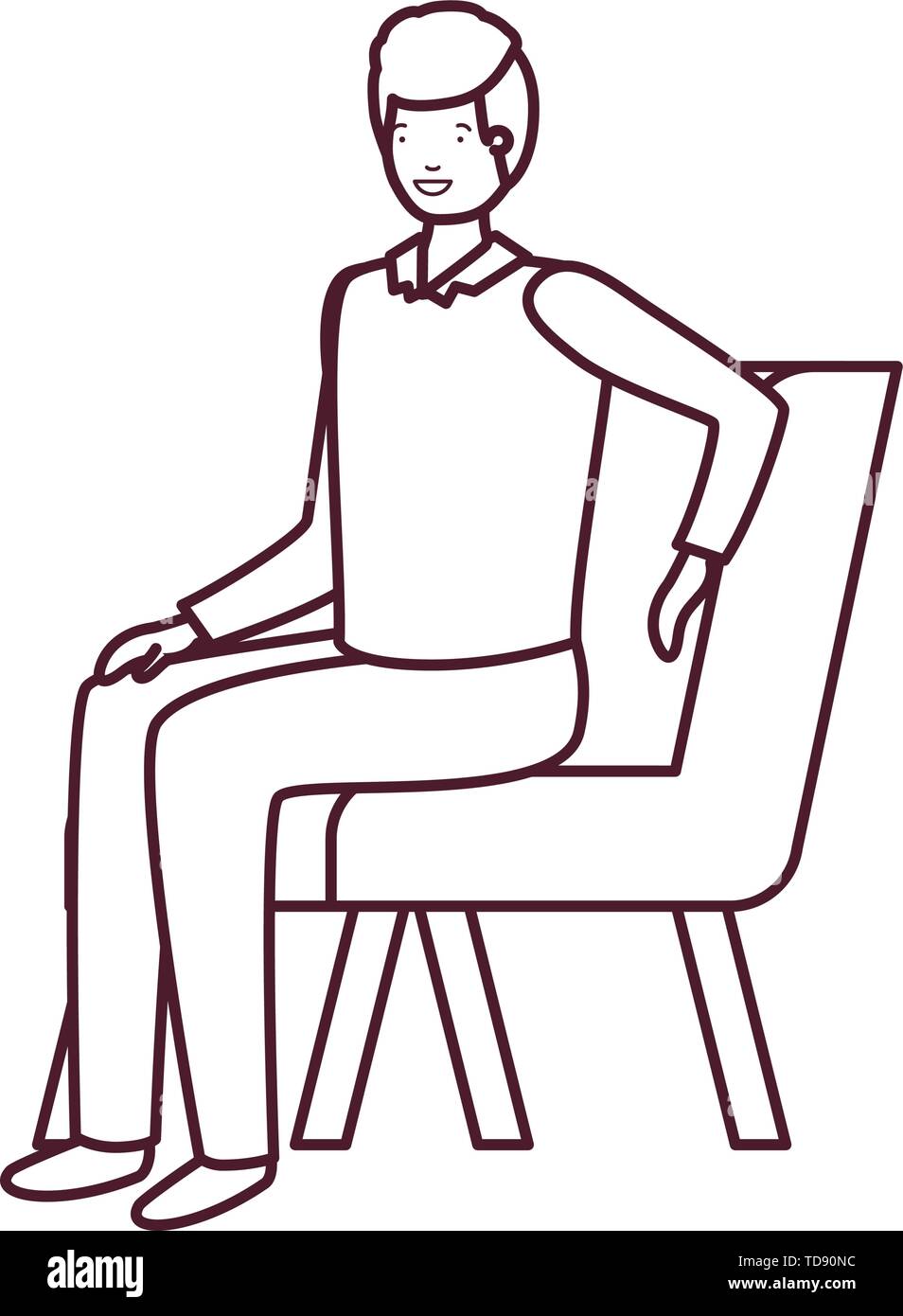 Chair pose white background Stock Vector Images - Alamy