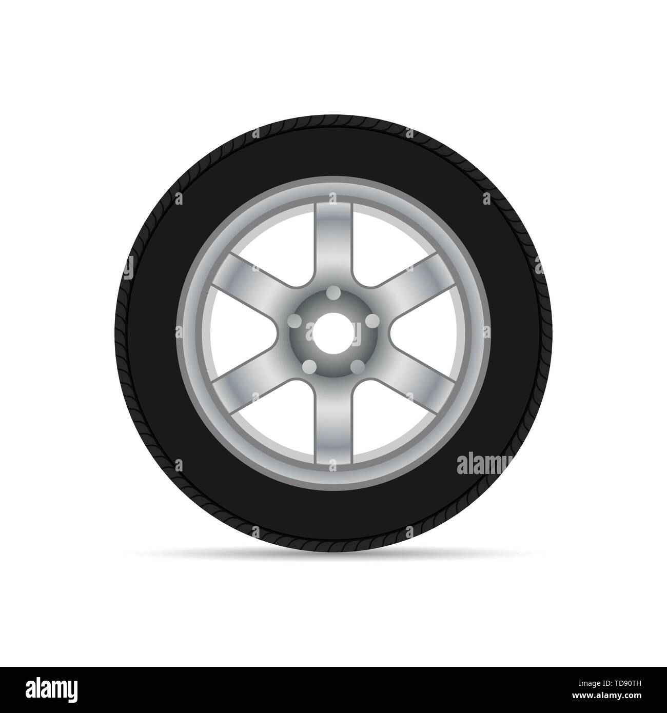 Car wheel with shadow on white back Stock Vector Image & Art - Alamy