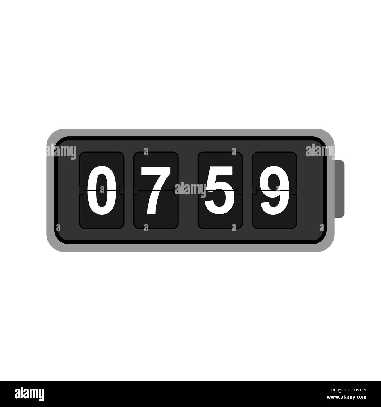 Flip clock icon isolated on white back Stock Vector Image & Art - Alamy
