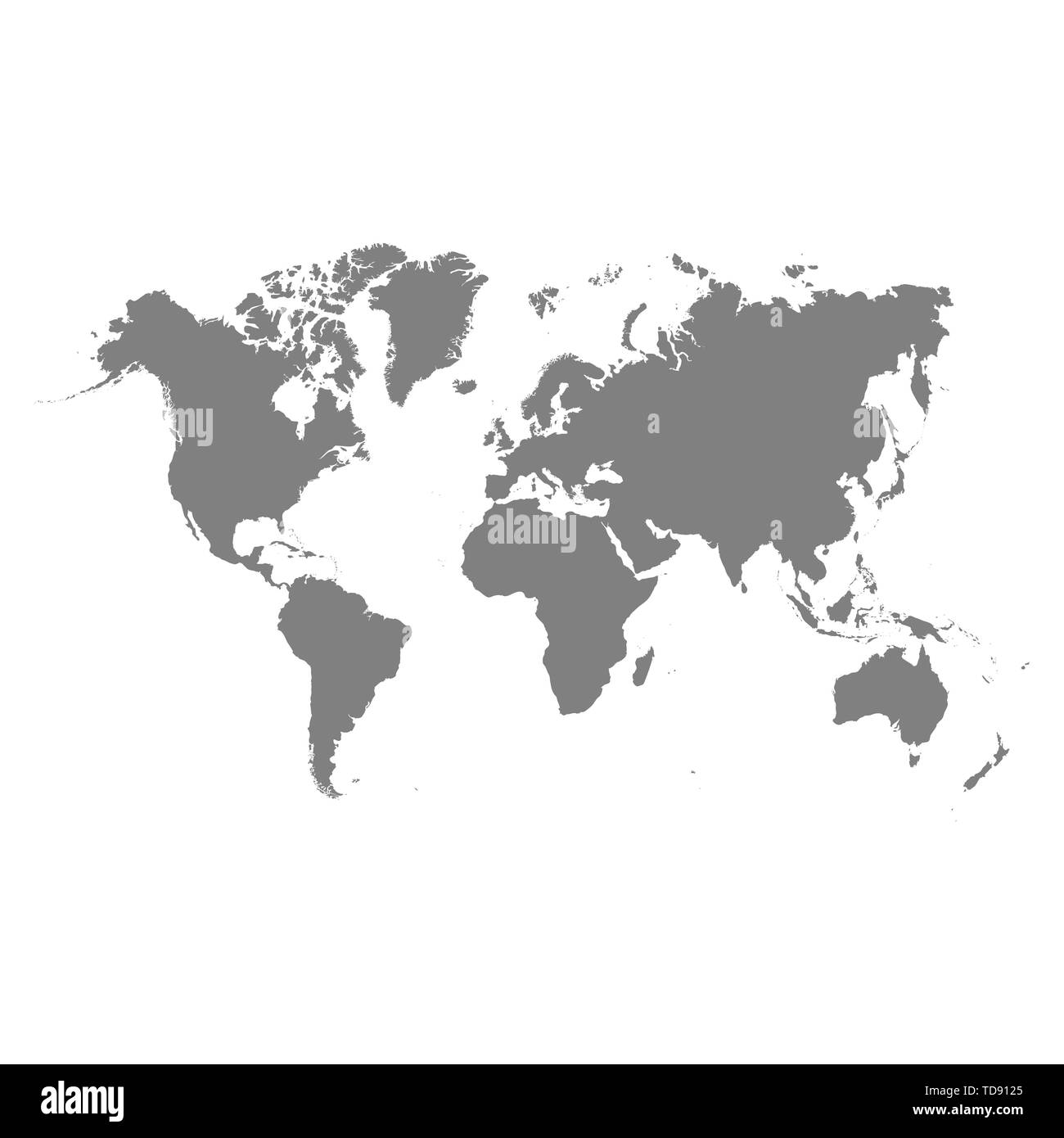 Vector world map isolated on white back Stock Vector Image & Art - Alamy