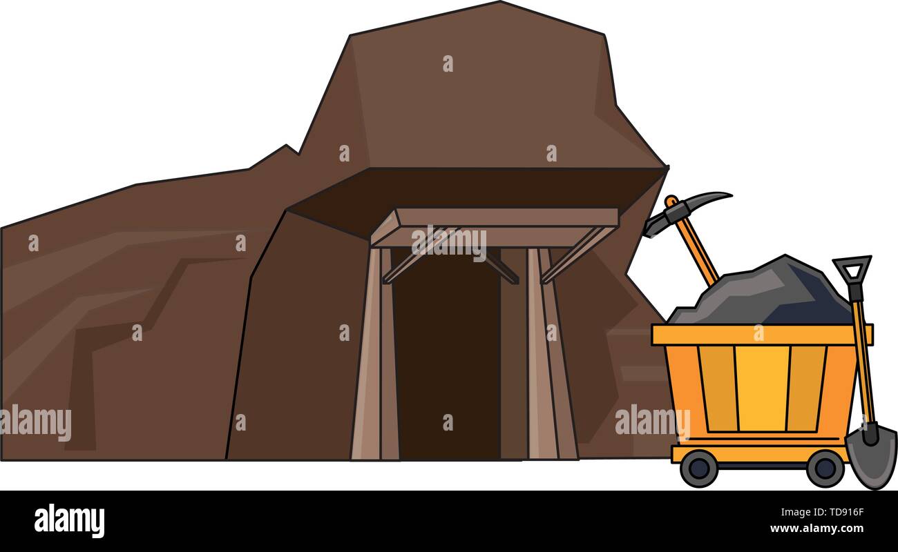 Quarry machine digging in Stock Vector Images - Alamy