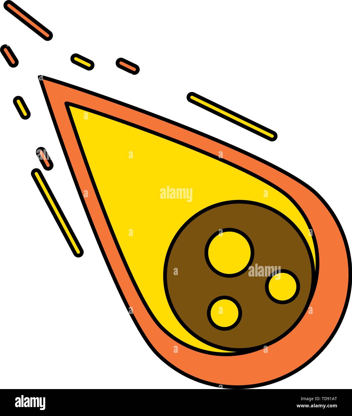 Falling meteor in fire symbol isolated Stock Vector Image & Art - Alamy