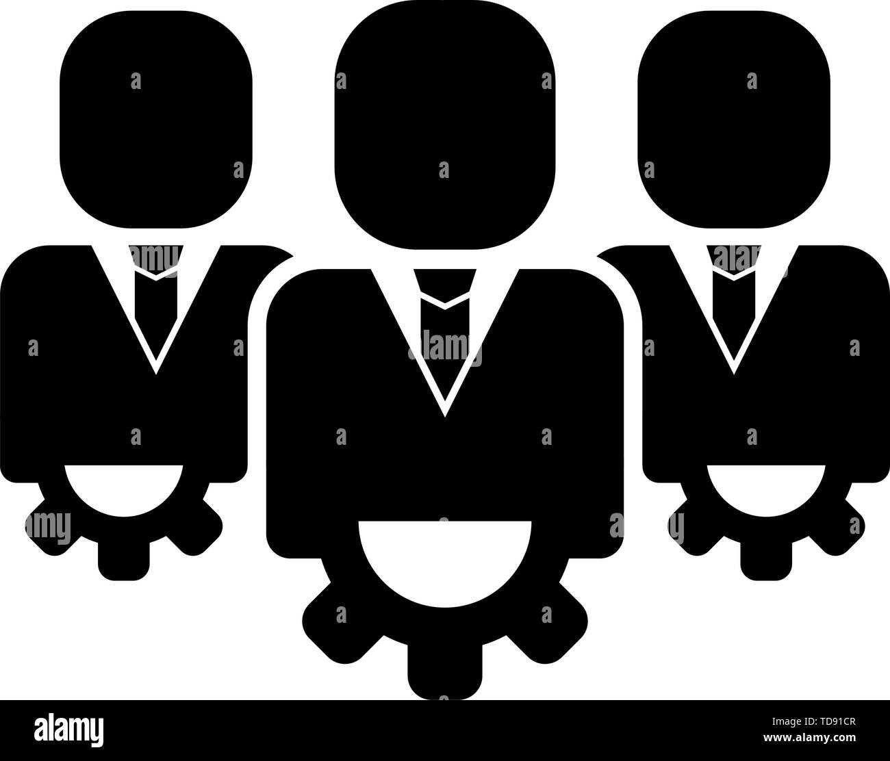 Isolated business teamwork icon on white background. Business concept ...