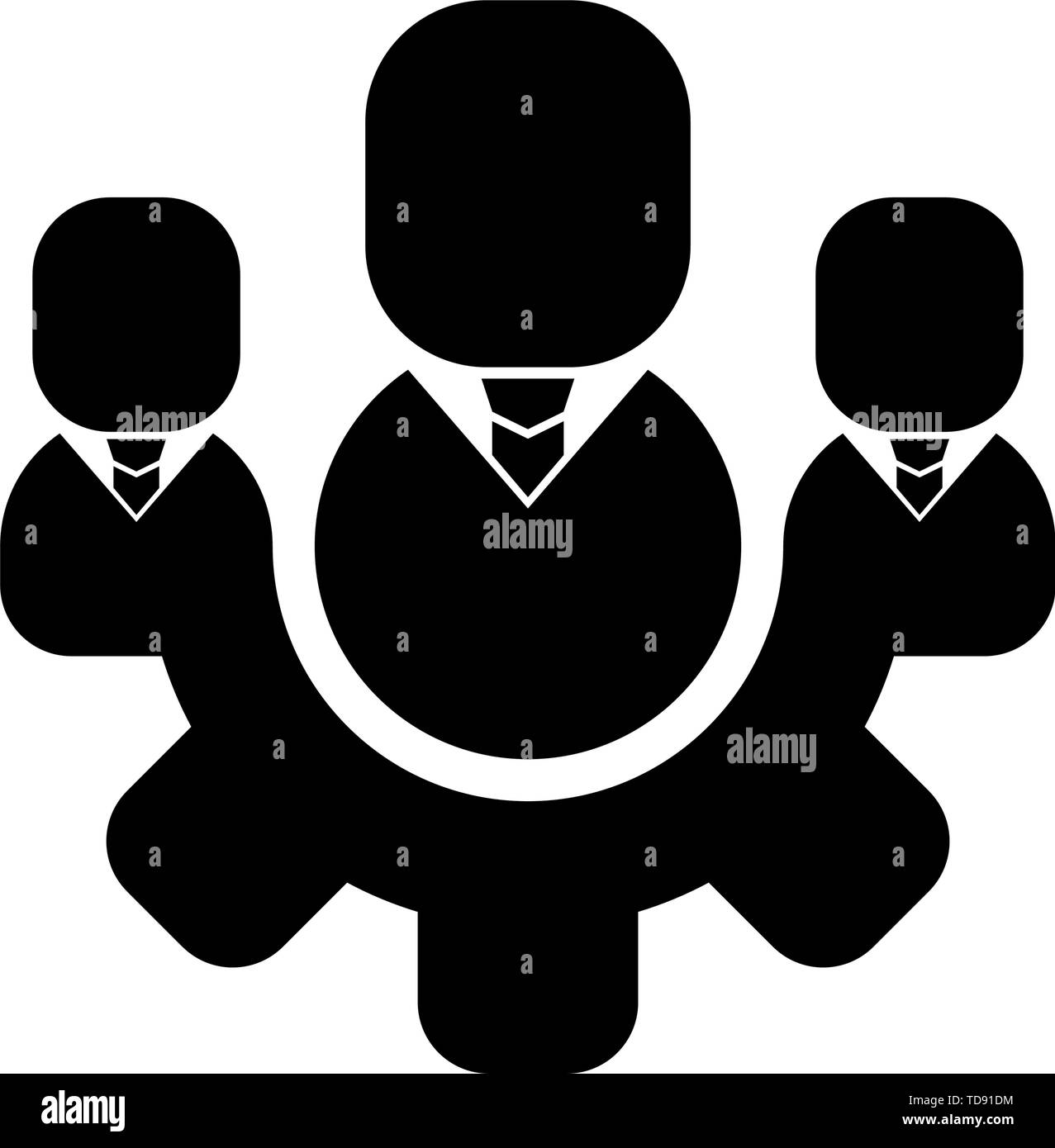 Isolated business teamwork icon on white background. Business concept ...