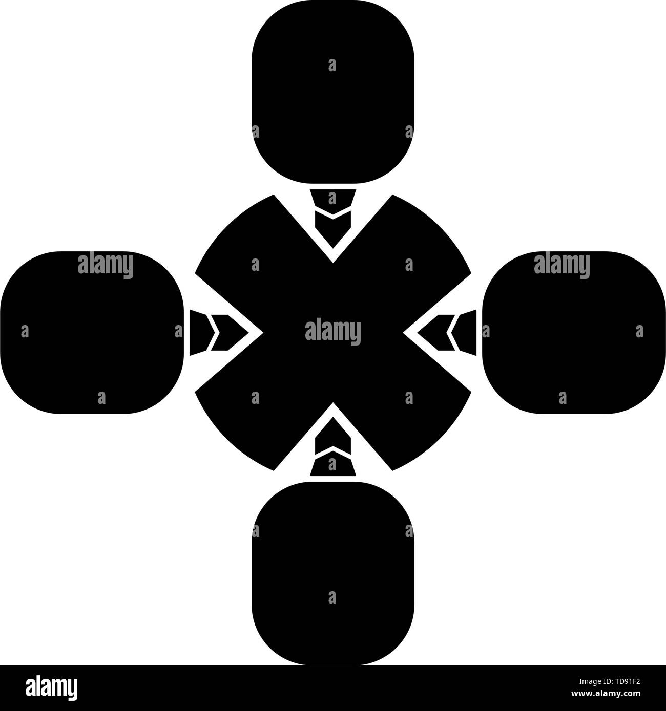 Isolated business teamwork icon on white background. Business concept ...