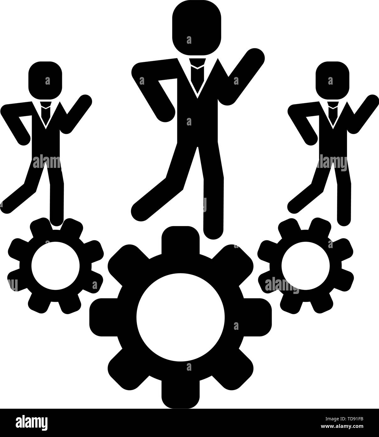 Isolated business teamwork icon on white background. Business concept ...