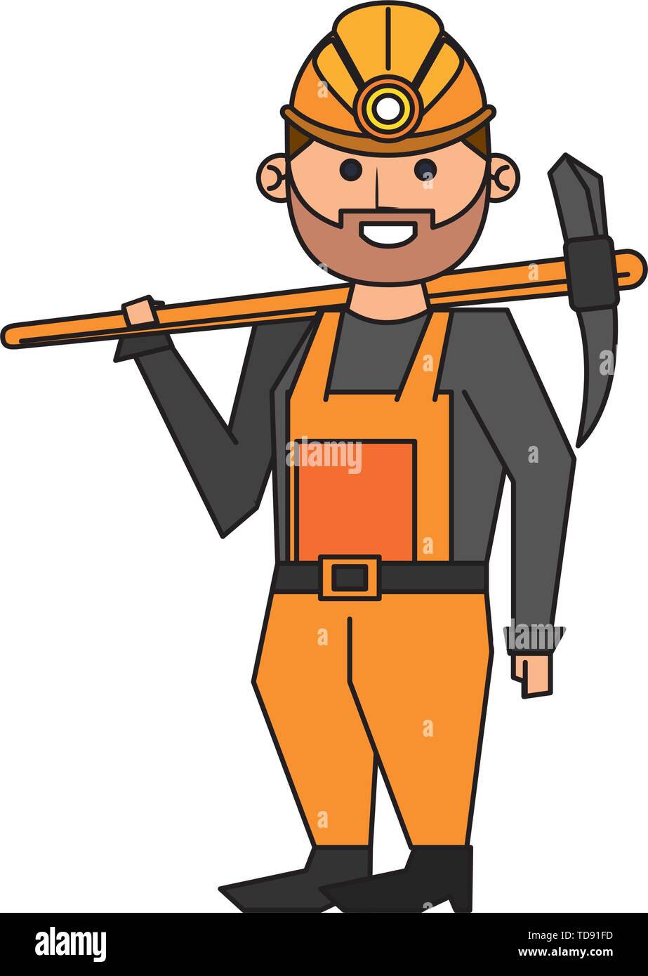 Mining worker holding pick tool cartoon Stock Vector Image & Art - Alamy