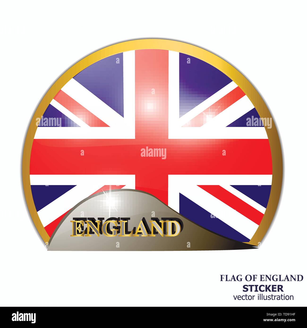 Made in England sticker. Bright sticker with flag of England. Vector ...