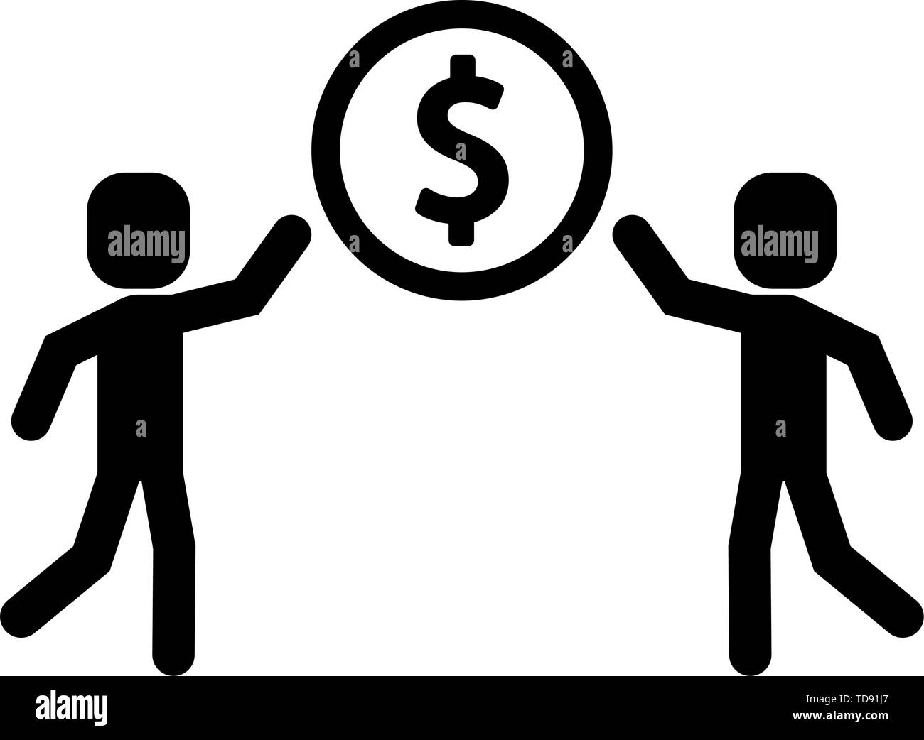 Isolated business teamwork icon on white background. Business concept ...