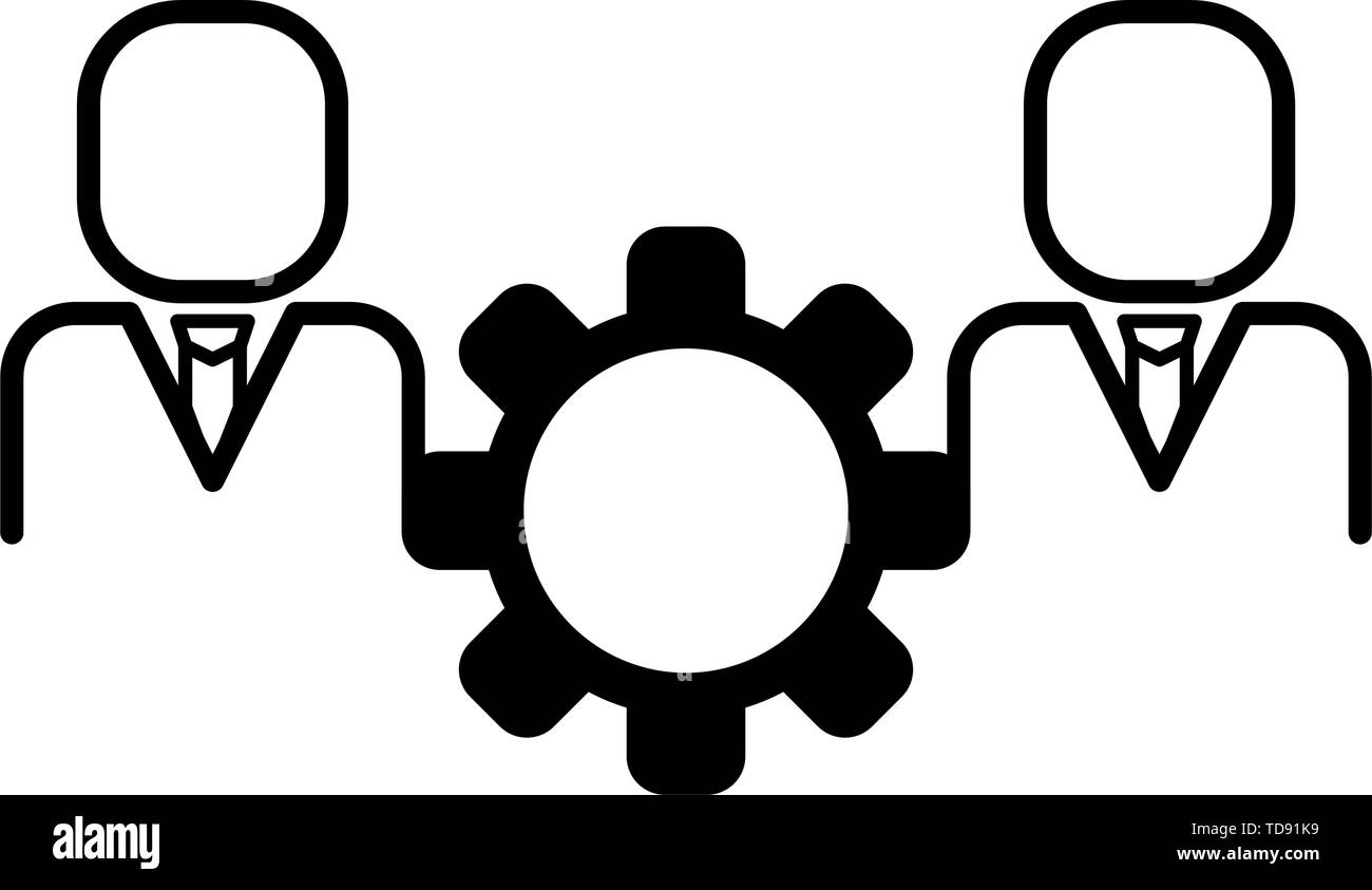 Isolated business teamwork icon on white background. Business concept ...