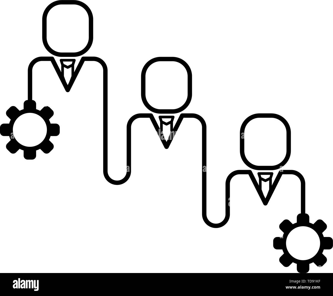 Isolated business teamwork icon on white background. Business concept ...