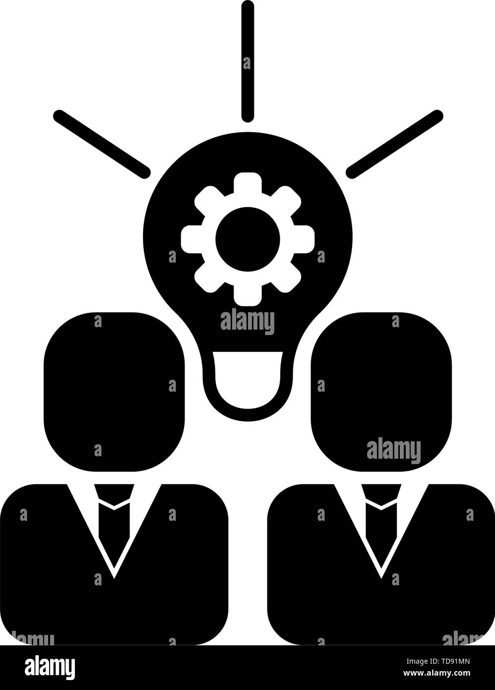 Isolated business teamwork icon on white background. Business concept ...