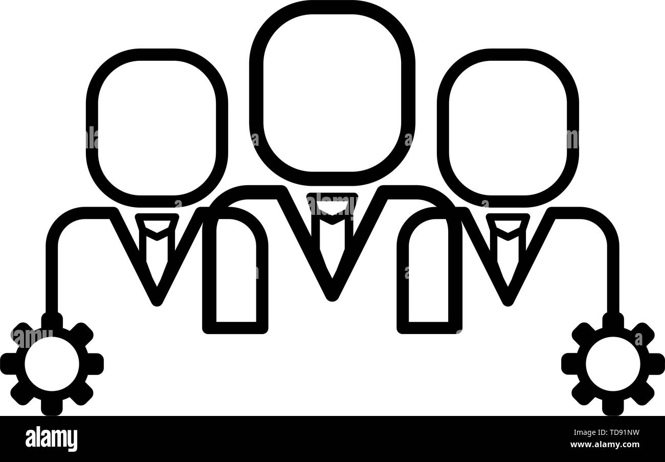 Isolated business teamwork icon on white background. Business concept ...