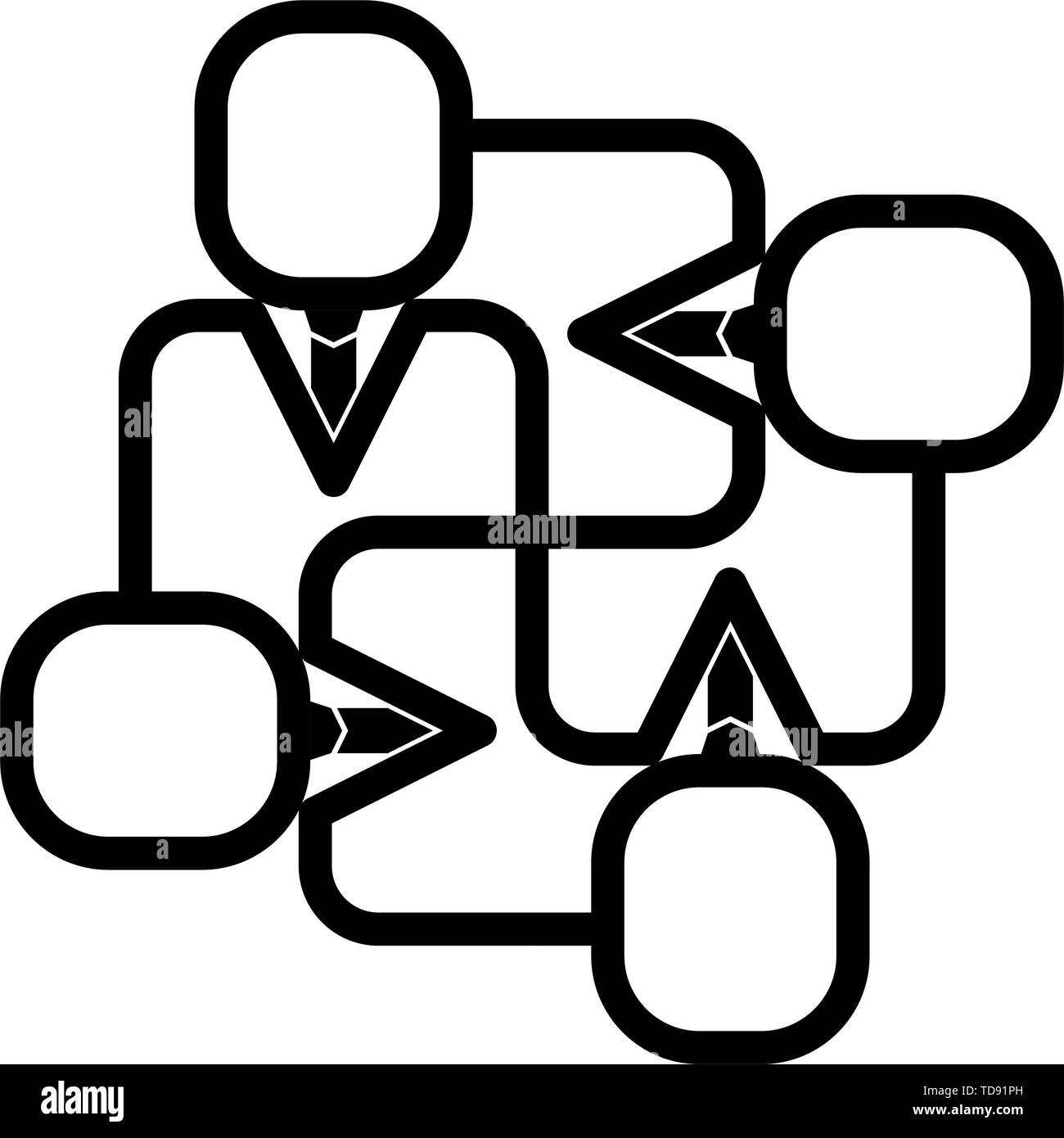 Isolated business teamwork icon on white background. Business concept ...