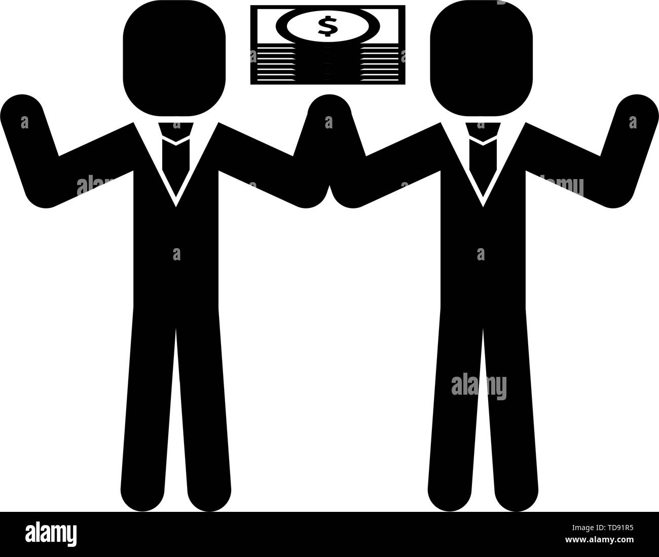 Isolated business teamwork icon on white background. Business concept ...