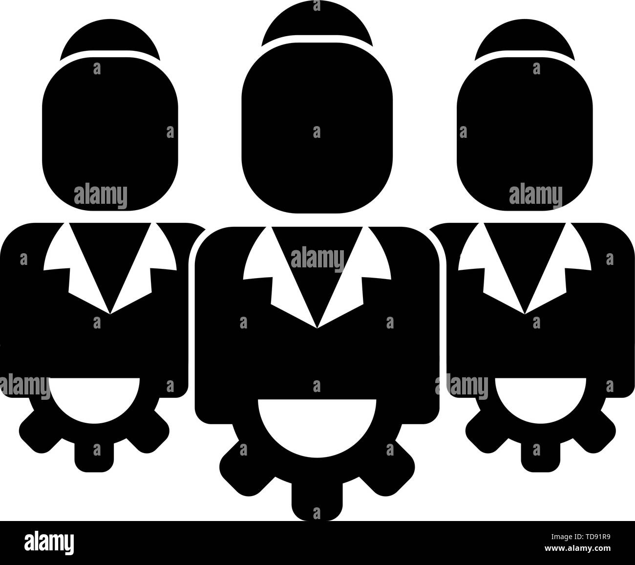 Isolated business teamwork icon on white background. Business concept ...